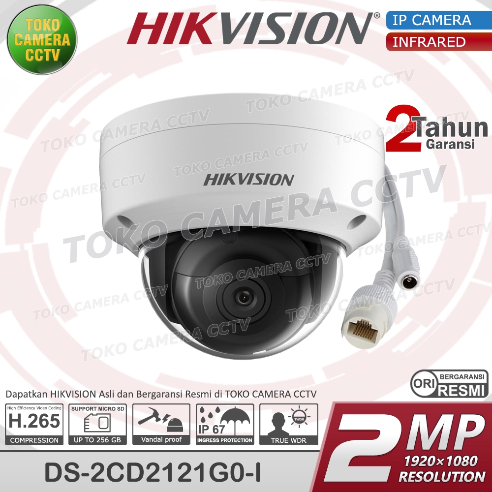 Jual IP CAMERA 2MP HIKVISION DS-2CD2121G0-I IP CAMERA DOME 2MP IR | Shopee Indonesia