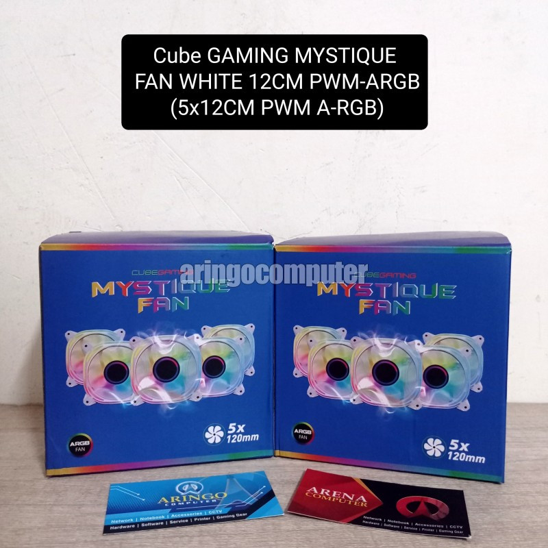 Jual Hardware PC Cube GAMING MYSTIQUE FAN WHITE 12CM PWM-ARGB (5x12CM ...