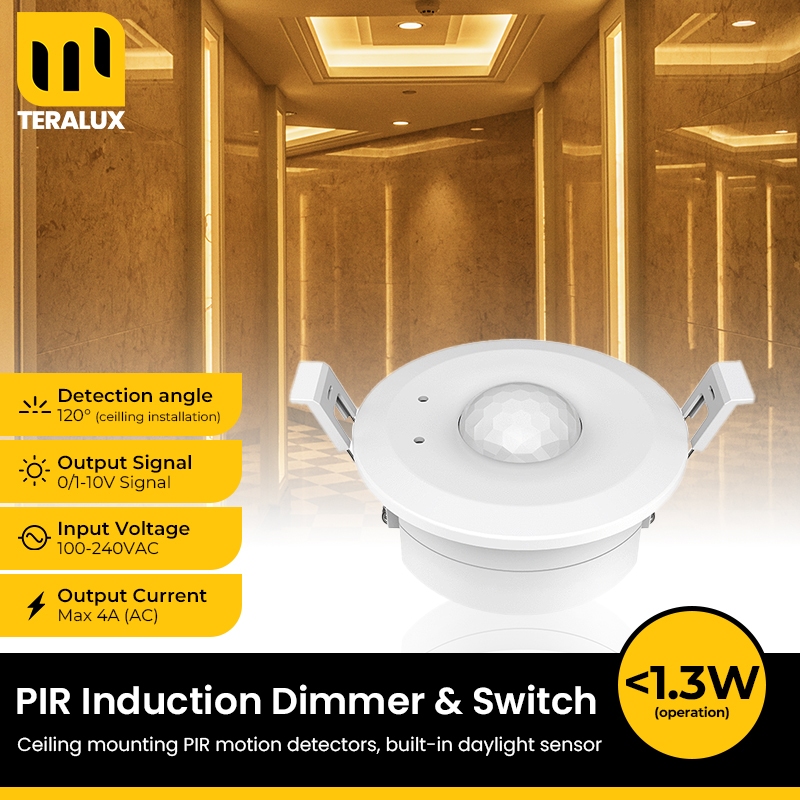 Jual TERALUX PIR Ceilling Motion Sensor Dimmer & Switch RF/0-10V | Shopee Indonesia
