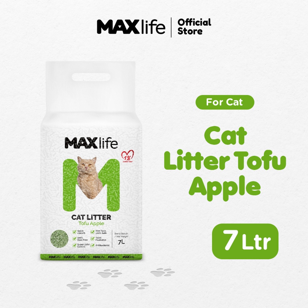 Jual MAXlife Cat Litter Tofu Apple 7L | Shopee Indonesia