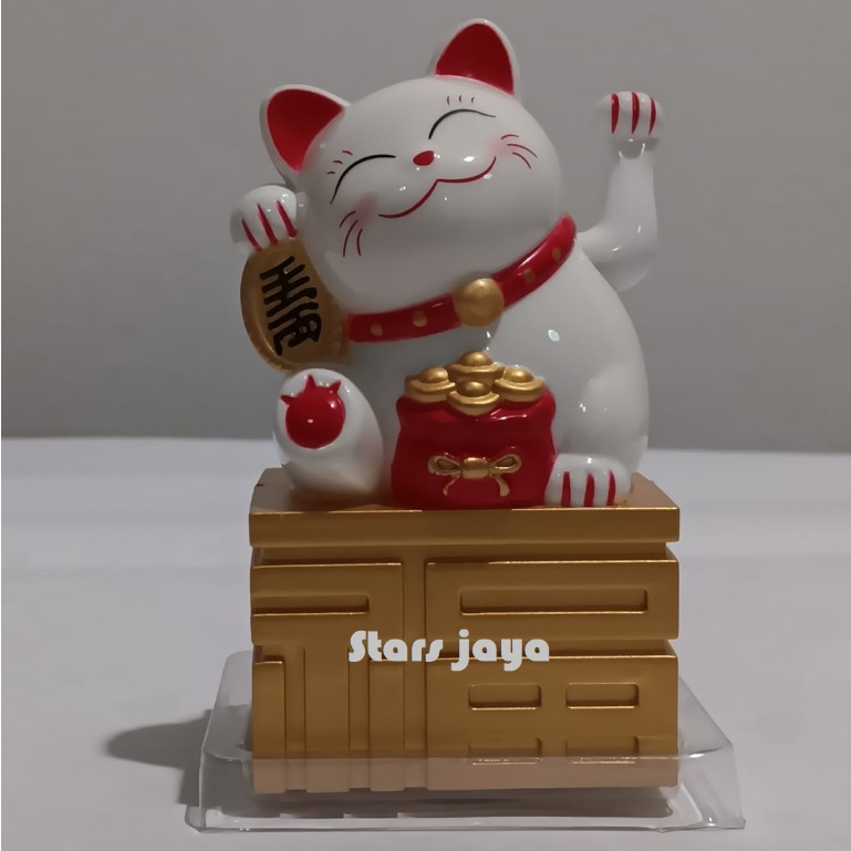 Jual Patung Kucing Hoki Lucky Cat Tangan Gerak Goyang Cina Solar Mini ...