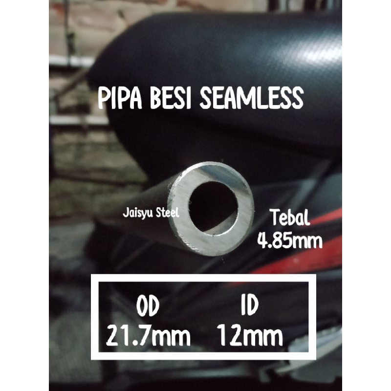 Jual Pipa Besi Seamless OD 21.7mm ID 12mm Tebal 4.85mm panjang 20cm s.d 50cm | Shopee Indonesia