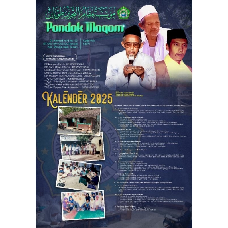 Jual Kalender Pondok Pesantren Maqom Tahrir 2025 Kertas Tebal 6 Lembar ...