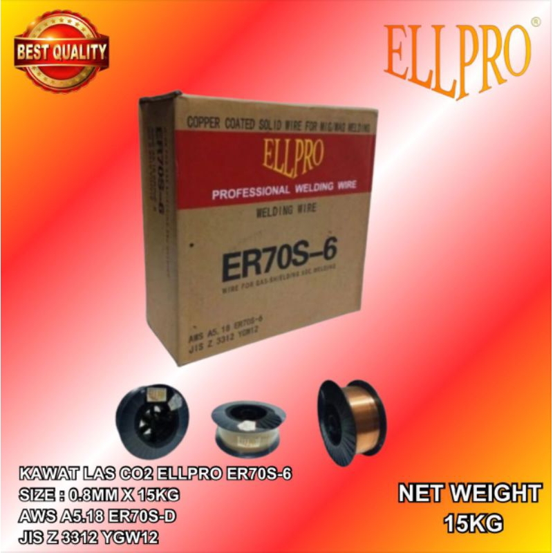 Jual Kawat Las Roll Mig /Kawat Las Co2 ELLPRO ukuran 0.8mm kemasan 15Kg | Shopee Indonesia