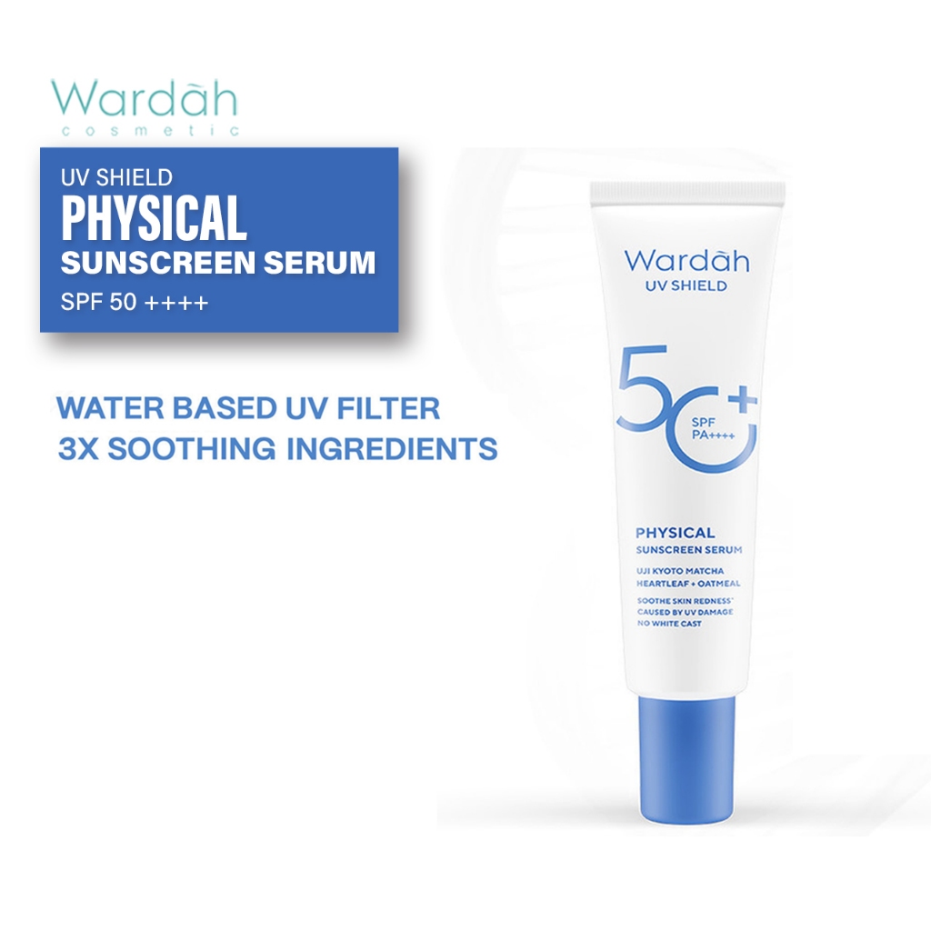 Jual Wardah UV Shield Physical Sunscreen Serum SPF 50+ PA++++ Sunscreen ...