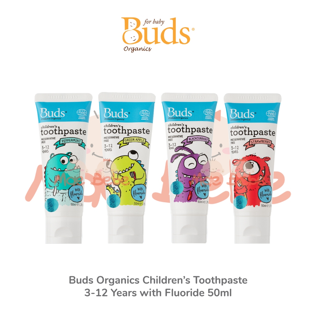 Jual Buds Organics Children's Toothpaste 3-12 Years with Fluoride Pasta ...