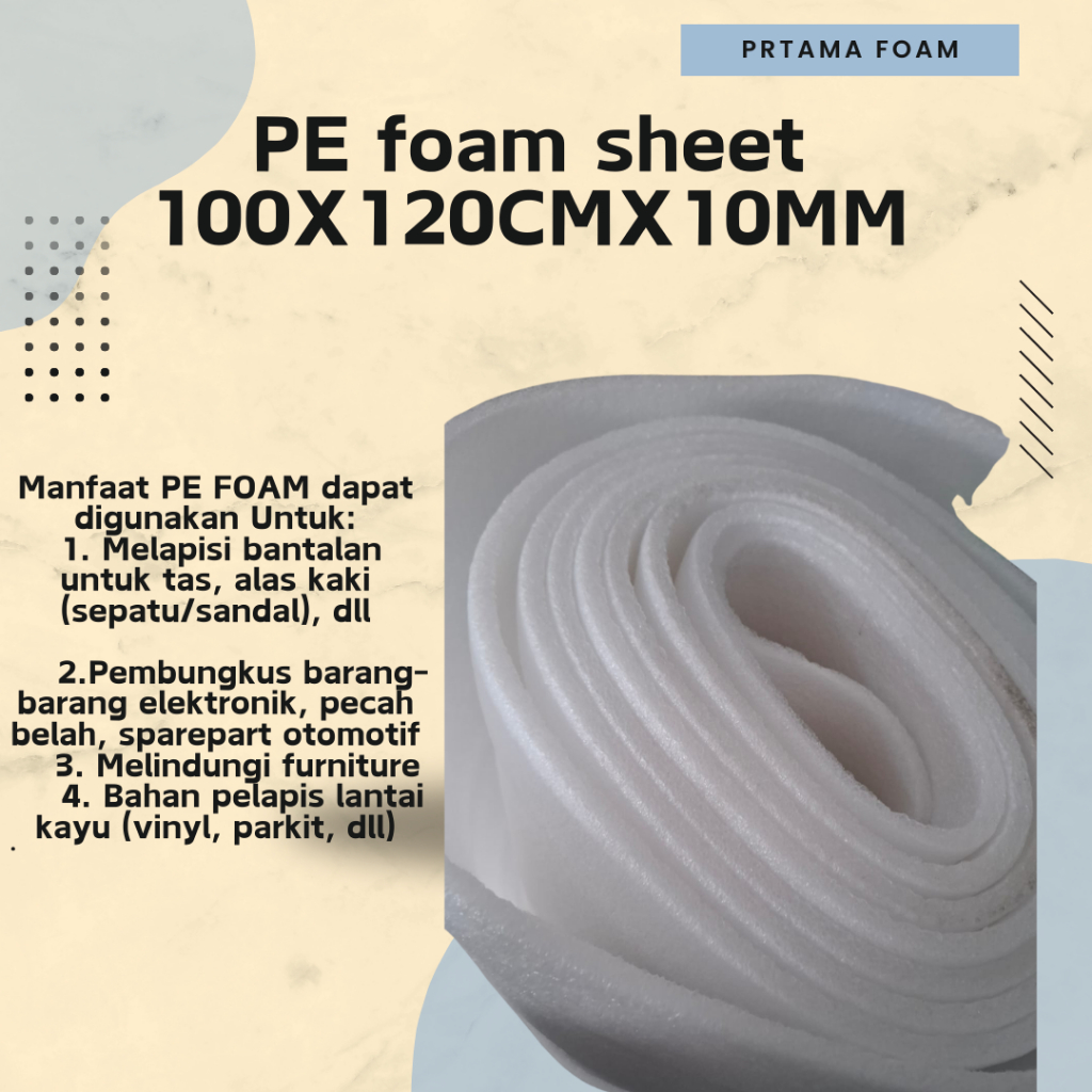 Jual Busa Packing PE Foam Sheet 10mm x 120cm x 100cm Parket, Lapisan ...