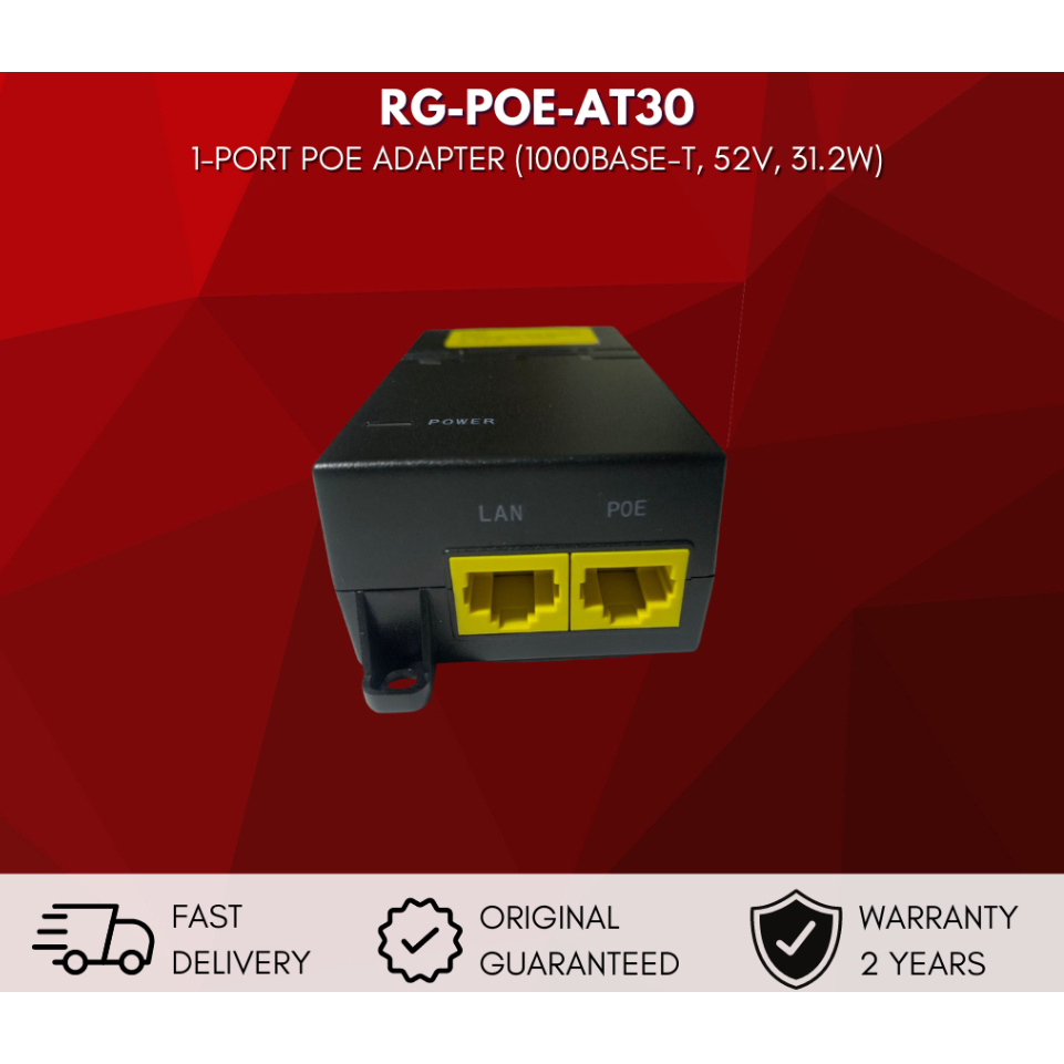 Jual RUIJIE RG-POE-AT30 1-port PoE adapter (1000Base-T, 52V, 31.2W) | Shopee Indonesia
