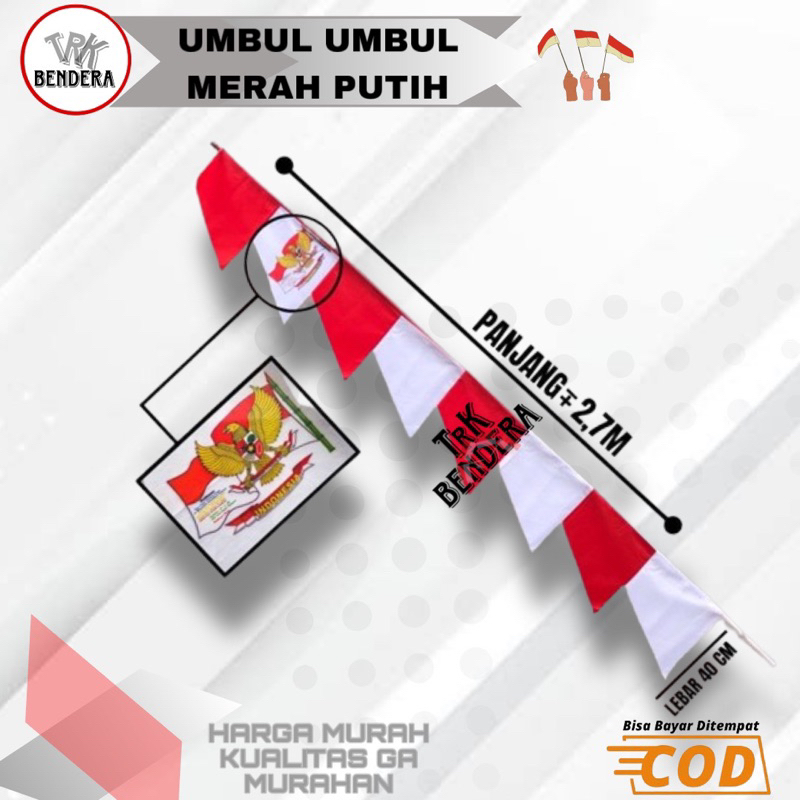 Jual PAKET(20)PCS BENDERA UMBUL UMBUL SABLON GARUDA 2,7m | Shopee Indonesia