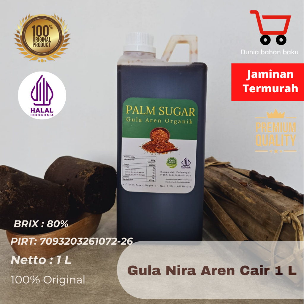 Jual Gula Aren Cair PALM SUGAR Organik 1 Ltr ORI 100% | Shopee Indonesia