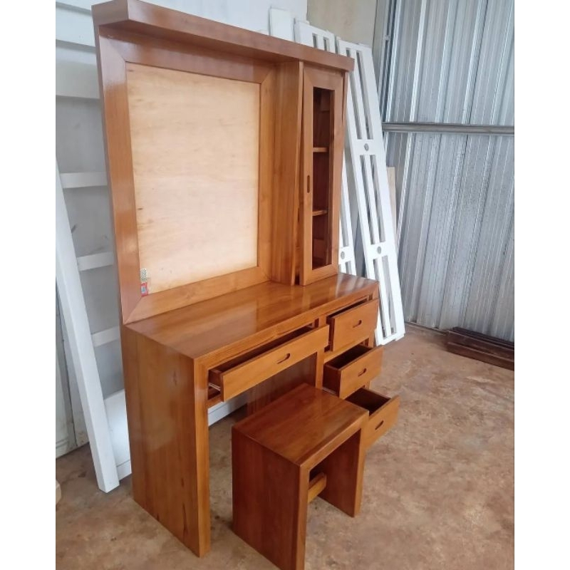 Jual meja rias wardrobe minimalis laci kayu jati | Shopee Indonesia