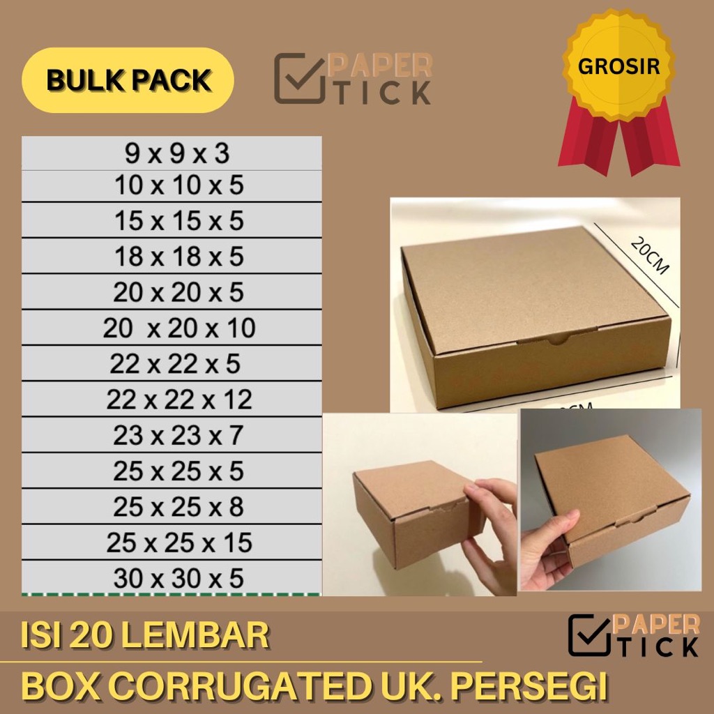 Jual BULK PACK ISI 10 LEMBAR (GROSIR) DUS CORRUGATED DC BANYAK UKURAN ...