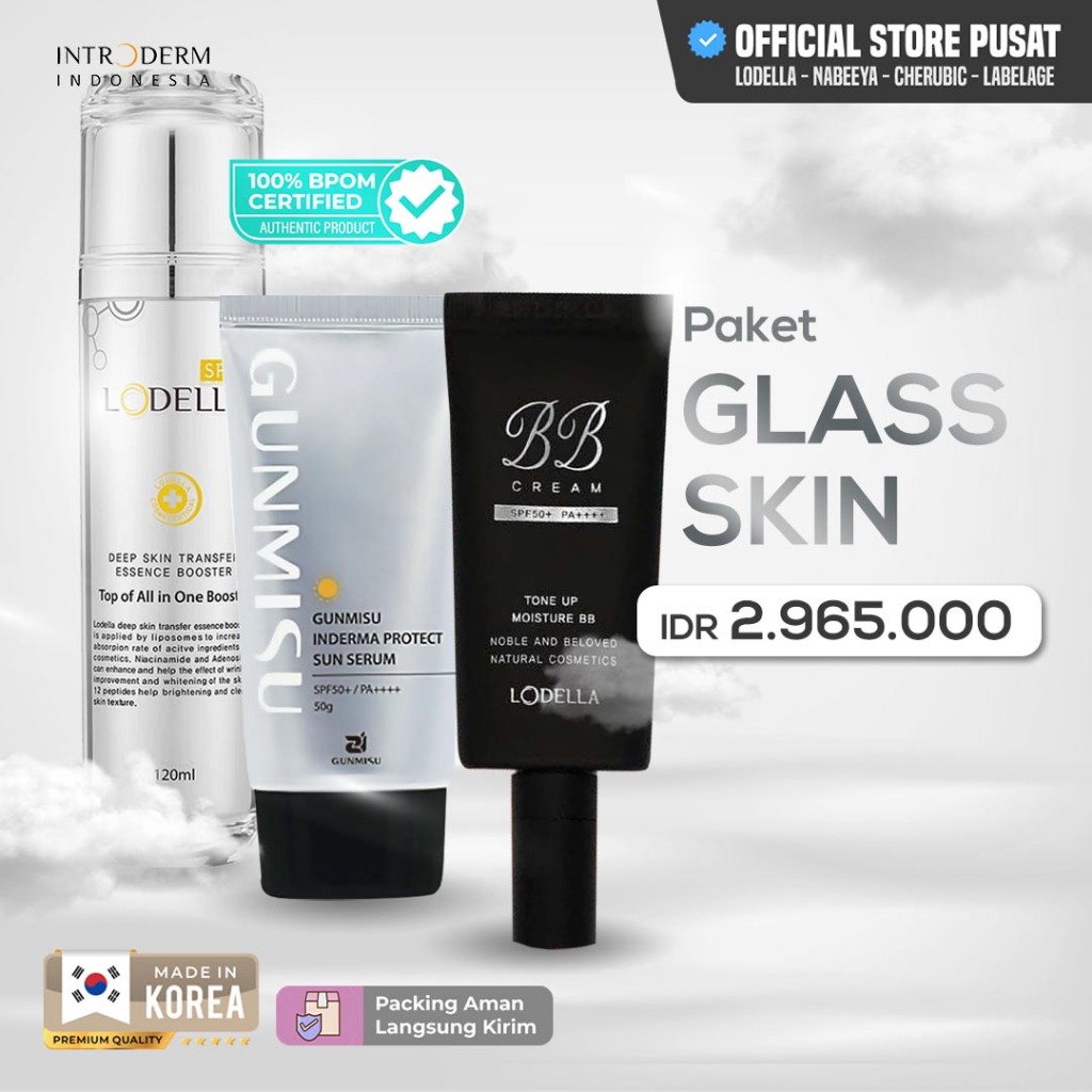 Jual PAKET GLASS SKIN - Introderm Indonesia Skincare Korea Kulit Wajah ...