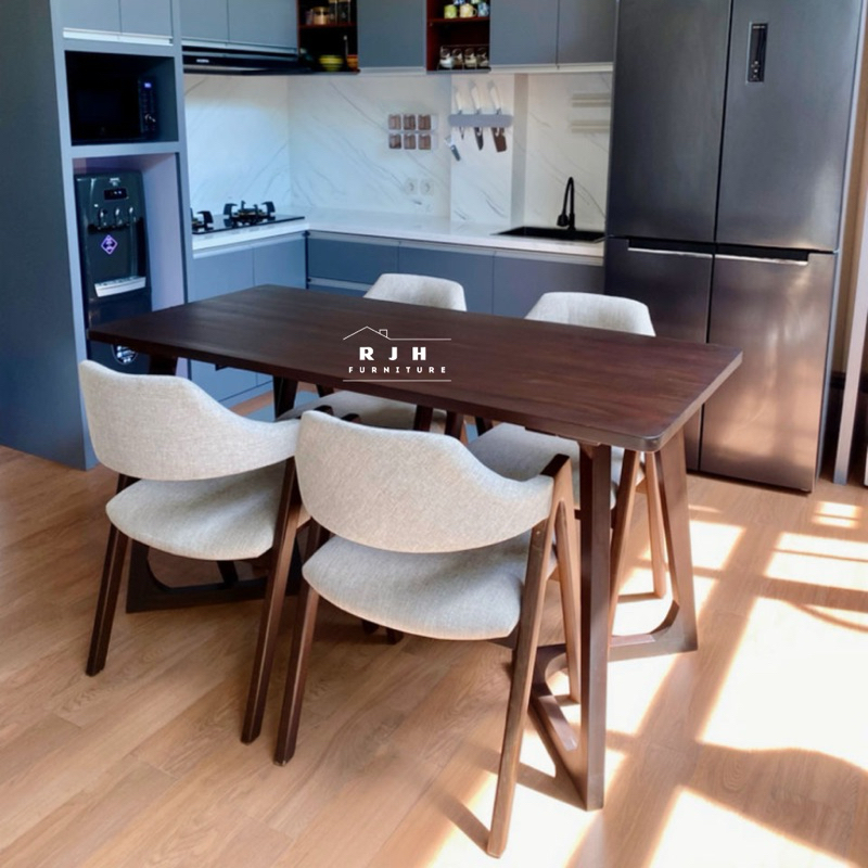 Jual SET MEJA MAKAN MINIMALIS KAYU JATI, DINING SET KAYU JATI, DINING CHAIR, KURSI A | Shopee ...