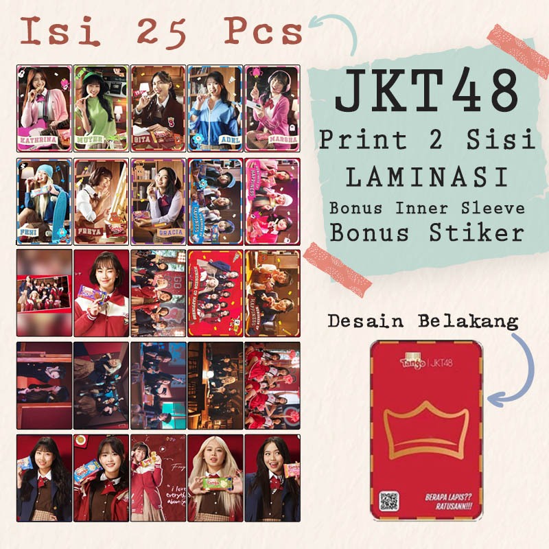 Jual TANGO x JKT48 PhotoCard 25 Pcs Foto PC Cetak 2 Sisi Laminasi Bahan Tebal | Shopee Indonesia