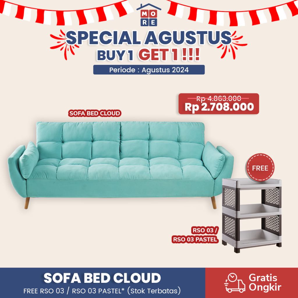 Jual MORE Procella Sofa Bed Cloud / Sofa Tamu / Sofa Bed Minimalis ...