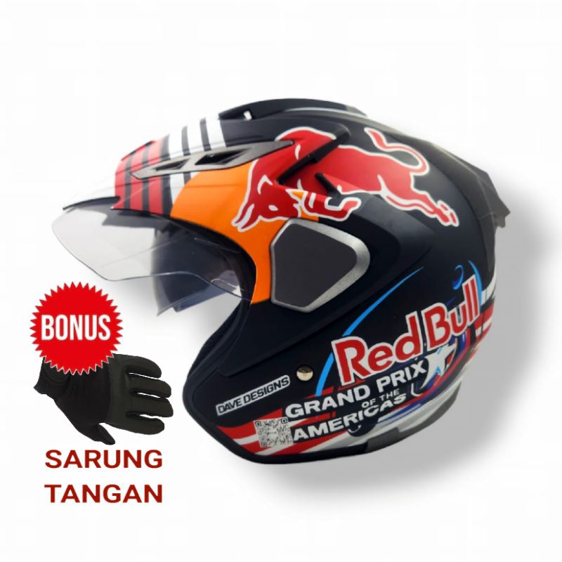 Jual FORCE Helm Motor SNI Half Face Double Visor Pria Laki Cowok Dewasa ...