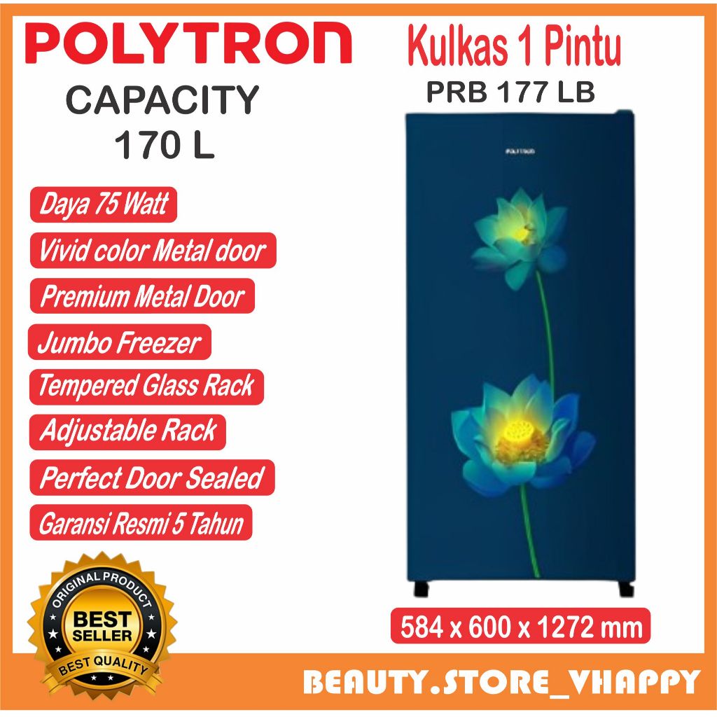 Jual Kulkas Polytron 1 Pintu 170 LITER PRB 177 LB Garansi Resmi ...