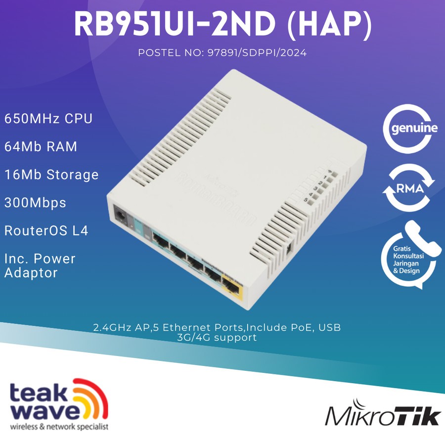 Jual Mikrotik RB951Ui-2nD HAP Router Board 951Ui hAP | Shopee Indonesia