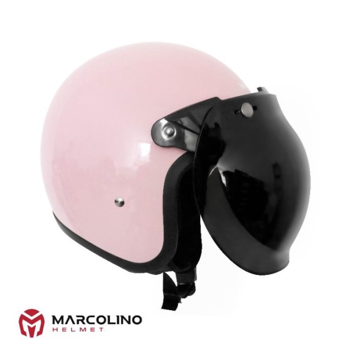 Jual Helm Bogo Retro Marcolino Pastel Pink SNI Bubble Visor by JMC ...