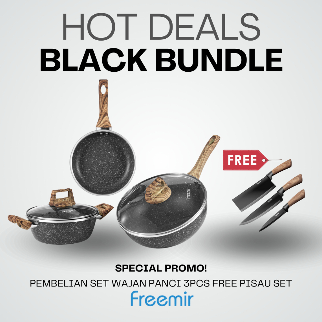 Jual [NEW] freemir Set Wajan Panci Anti Lengket 3PCS 26/20/20 Cm Marble ...