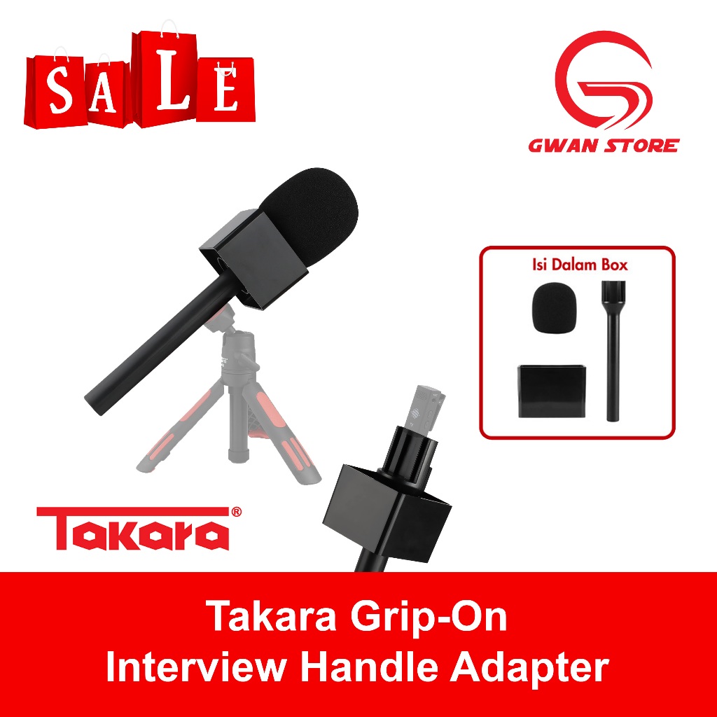 Jual Takara Grip On Universal Interview Mic Handheld Handle Microphone ...