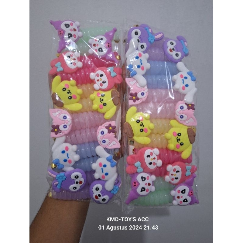 Jual IKAT RAMBUT SPIRAL RAINBOW/Ikat Rambut Anak Model Ulir/Karet ...