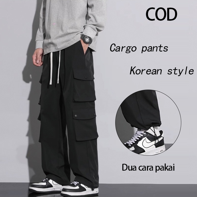 Jual KeyBoy celana cargo panjang pria baggy straight celana dewasa cowok casual kulot kargo ...