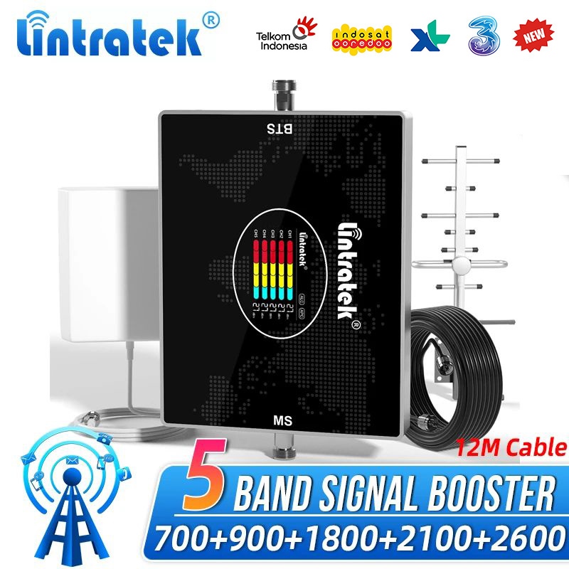 Jual Lintratek PENGUAT WIFI MODEM HP 2G 3G 4G Lima BAND Yagi ANTENNA Panel Antena Full Set ...