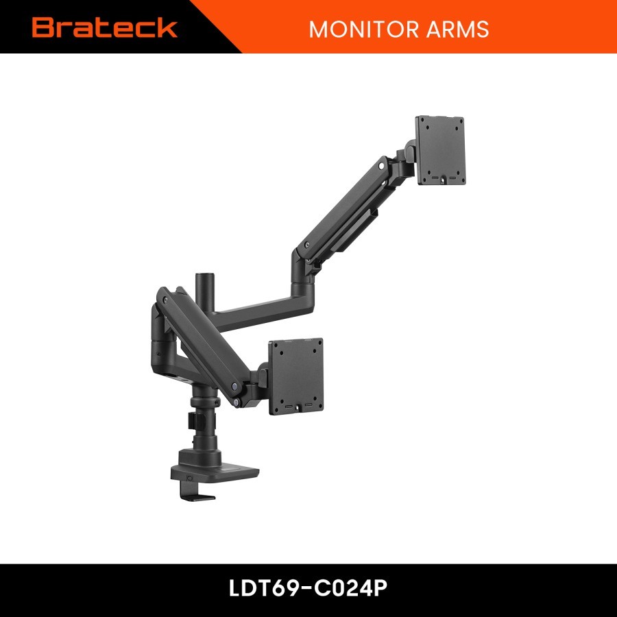 Jual Brateck LDT69-C024P Black FABULOUS POLE-MOUNTED GAS SPRING DUAL ...