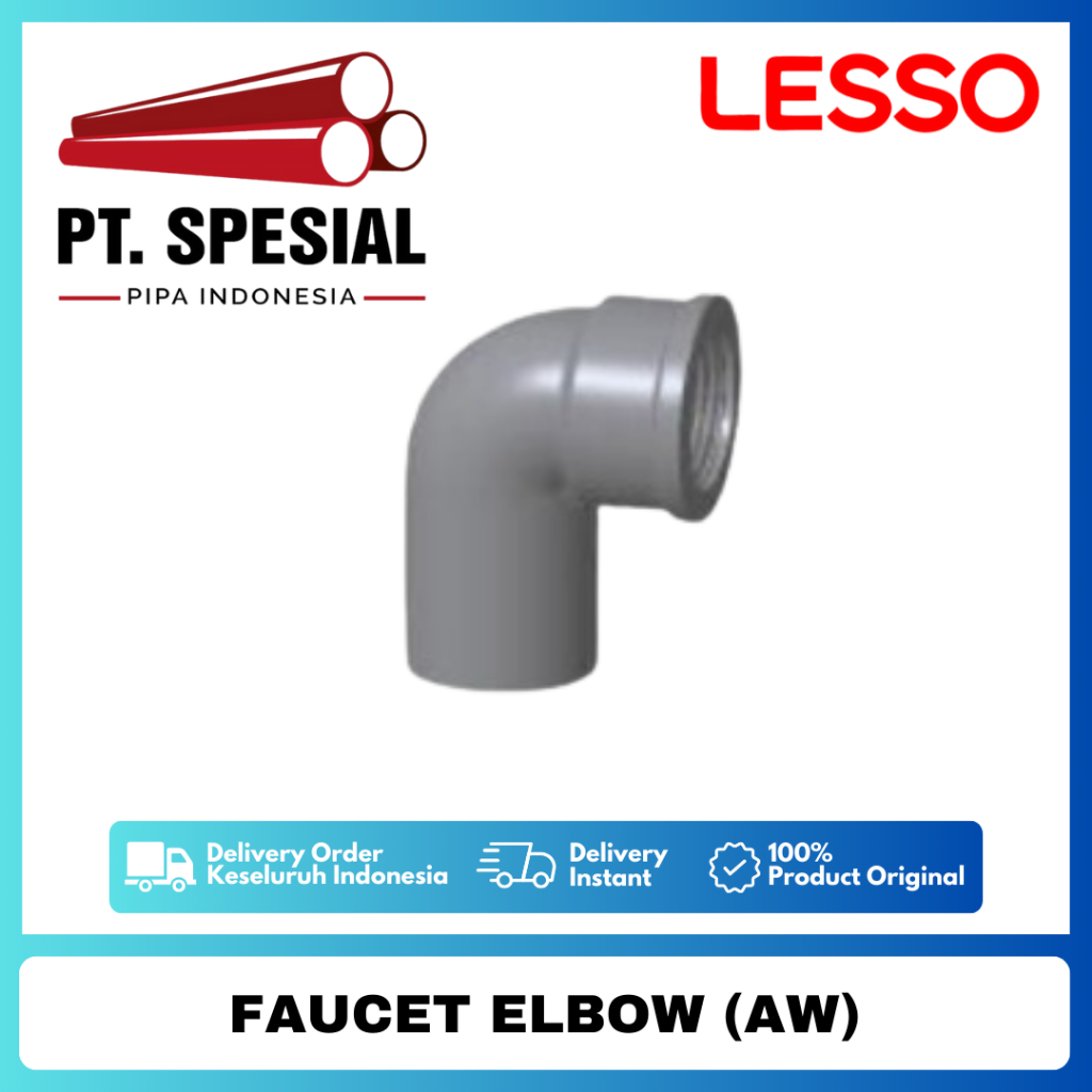 Jual Knee Drat Dalam PVC AW Lesso 1 x 1/2 Inch / KDD PVC Lesso / Faucet ...