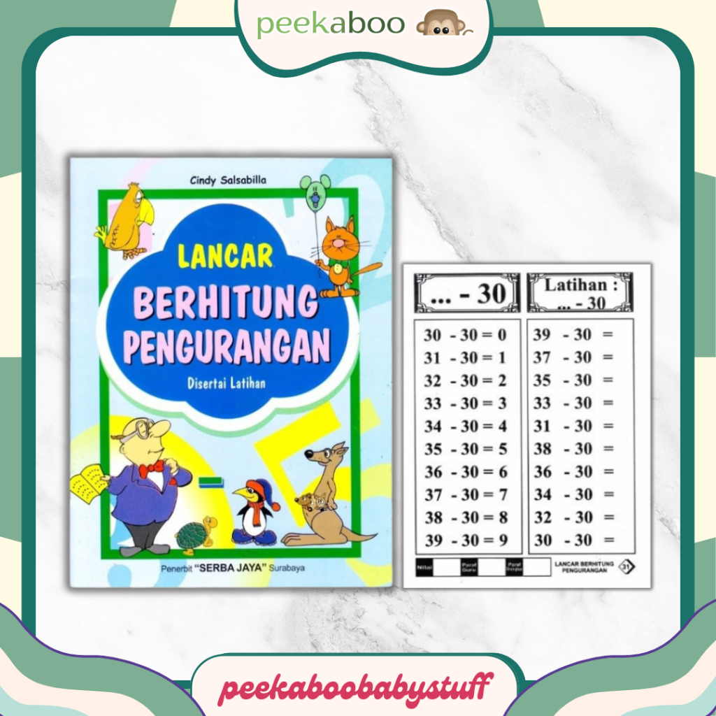 Jual BUKU LANCAR BERHITUNG PENGURANGAN || BUKU BELAJAR MATEMATIKA ANAK ...