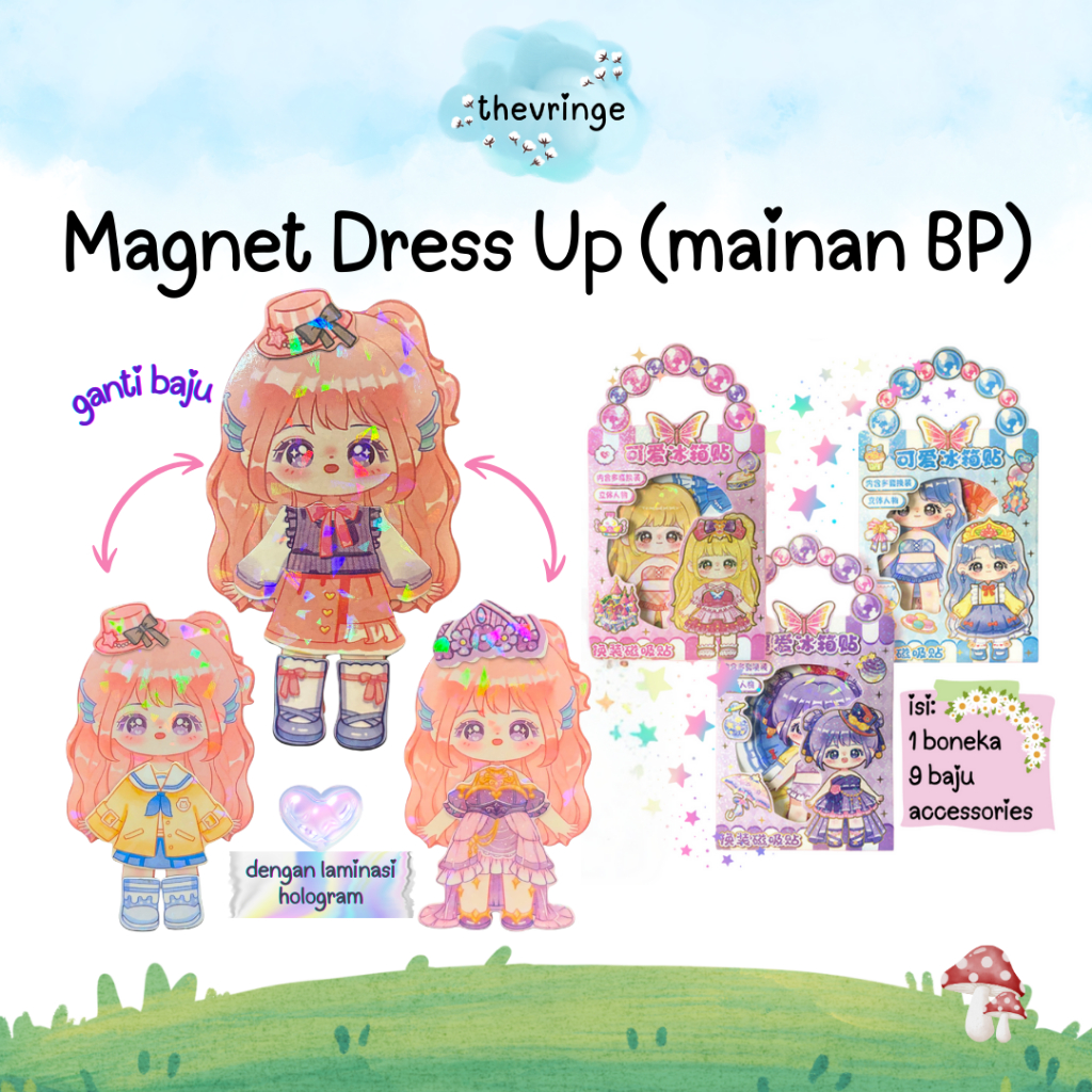 Jual Dress Up Magnetic Doll princess Mainan BP mainan boneka kertas ...