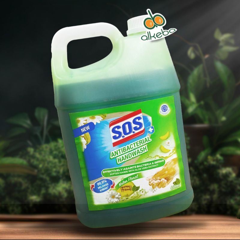 Jual SOS Handsoap Galon 4 liter sabun cuci tangan Anti Bakteri | Shopee Indonesia
