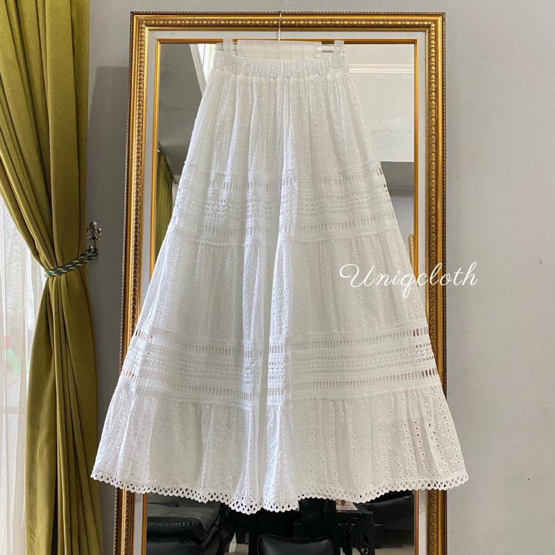 Jual Uniqcloth Embroidery Skirt Rok Katbol Premium import | Shopee ...