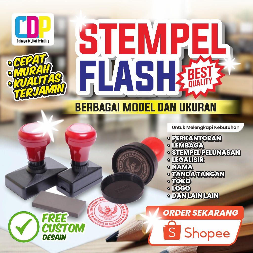 Jual Cetak Stempel Flash Custom | Shopee Indonesia