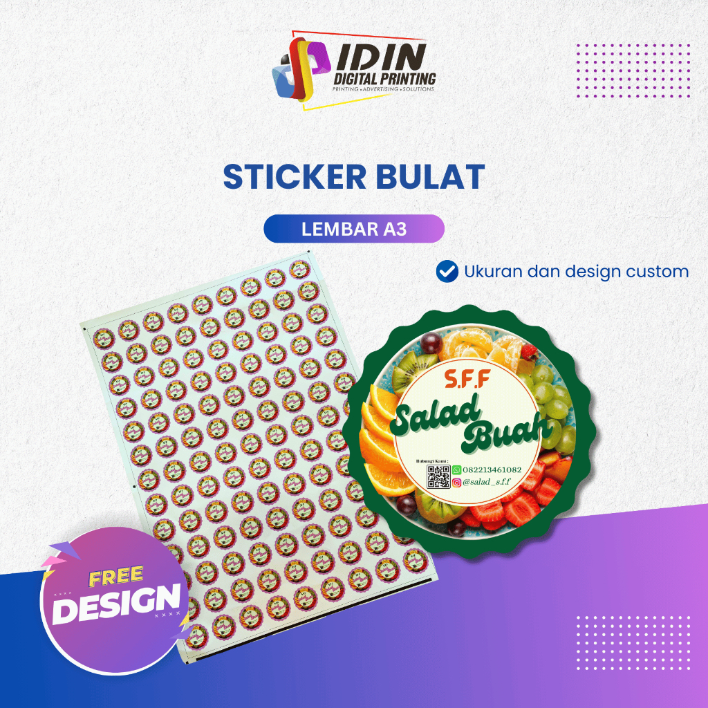 Jual Sticker Bulat Label Makanan Toples Cookies Salad Stiker Free ...