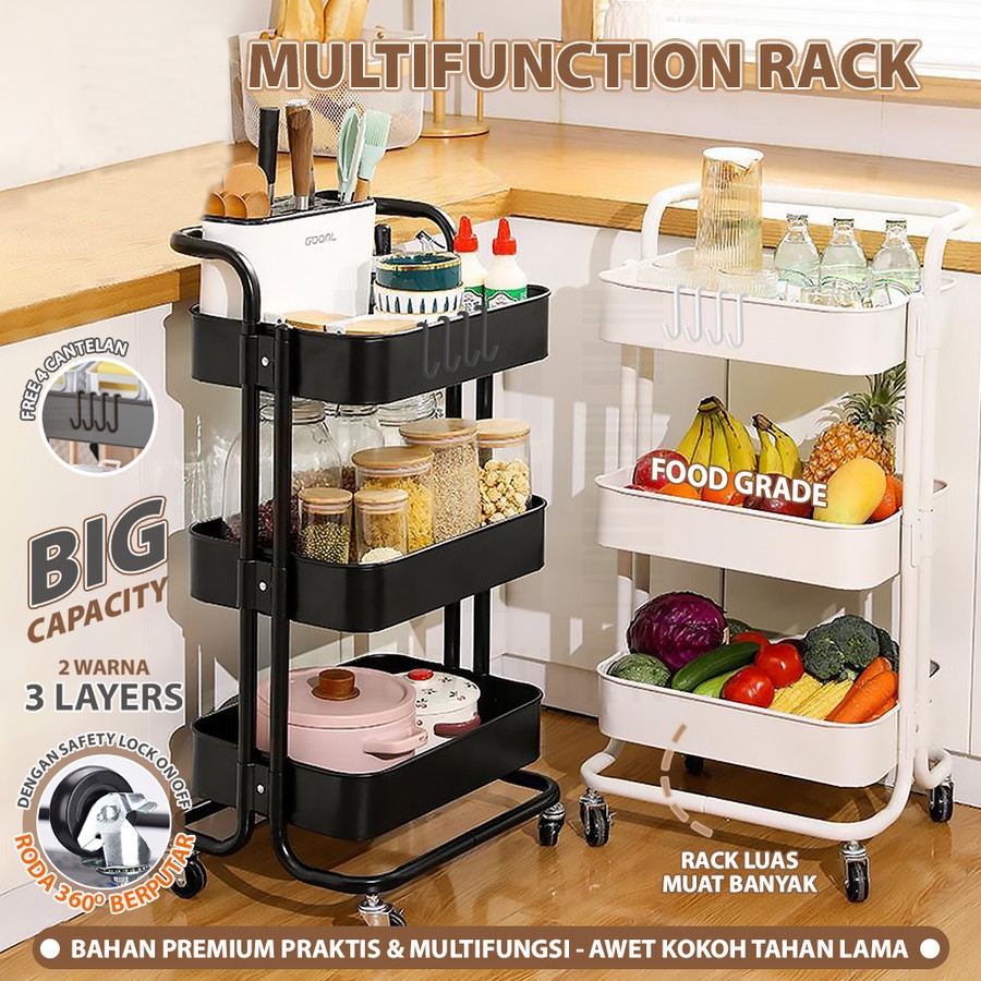 Jual Weyon sakura Rak Dapur Plastik Rak Toilet 4 Tingkat Rak Susun ...