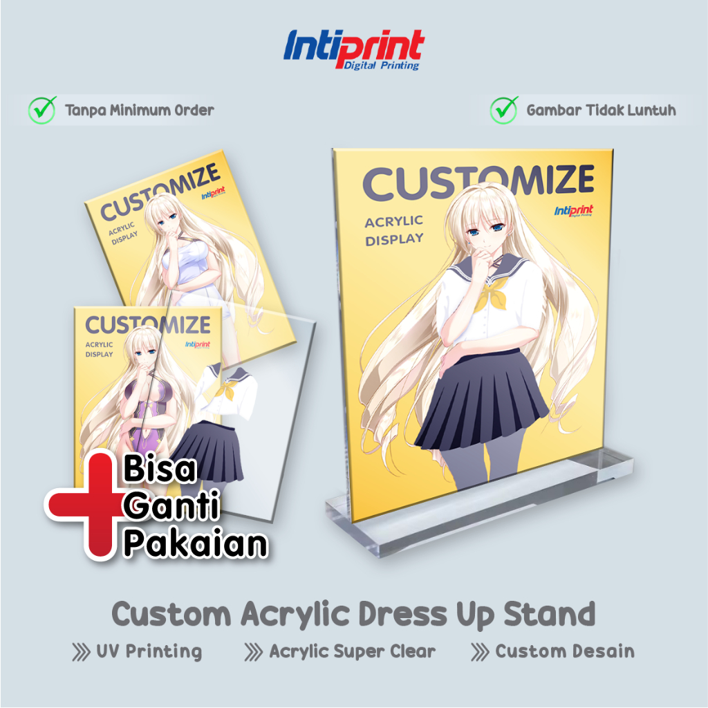 Jual Akrilik Stand Custom Ganti Pakaian / Acrylic Dress Up Stand UV ...