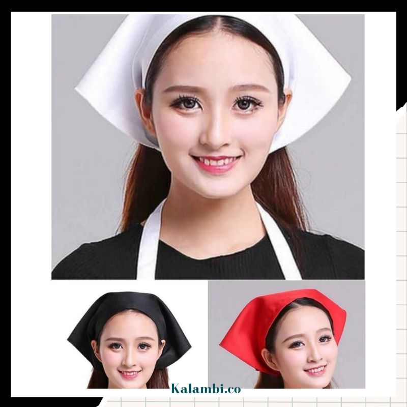 Jual Topi Koki SEGITIGA TALI POLOS Topi Koki Chef Resto Karyawan Pabrik ...