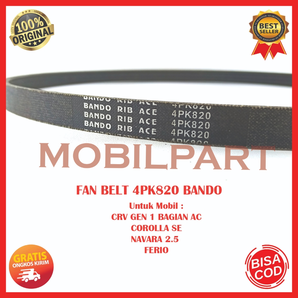 Jual FAN BELT V BELT 4PK820 4PK 820 BANDO FAN BELT CRV GEN 1 BAGIAN AC ...