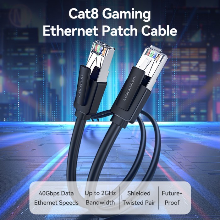 Jual Kabel LAN Cat 8 Gigabit RJ45 Vention Ethernet SSTP Network 25M ...