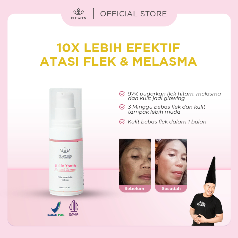 Jual Hiqween Hello Youth Retinol Serum Wajah Glowing Untuk Mengatasi ...