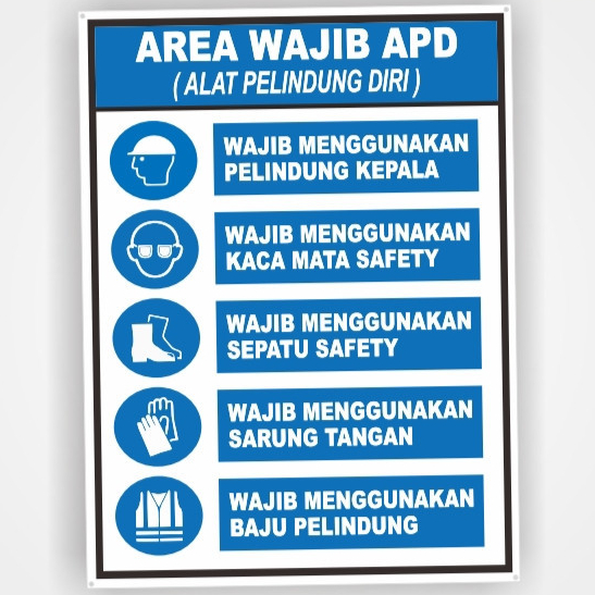 Jual Spanduk Sign Area Wajib APD / Spanduk Area Wajib Alat Pelindung Diri multi Sticker | Shopee ...