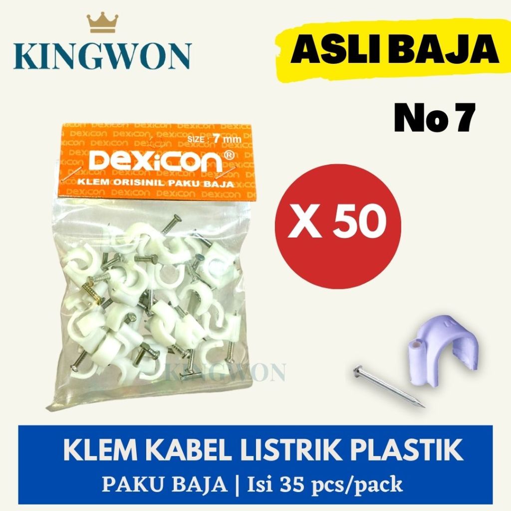 Jual [ PAKET BUNDLE 50 pack] KLEM KABEL 7 MM KLEM PAKU BAJA ASLI KLEM ...