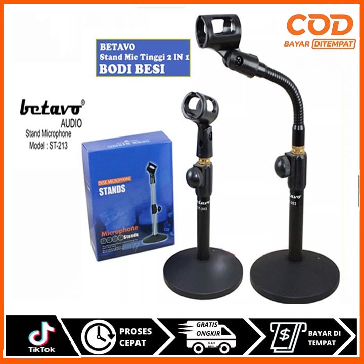 Jual Stand Mic Pendek BETAVO ST213 / ST 213 / ST-213 Stand Mic Spiral ...