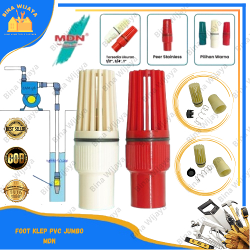 Jual FOOT KLEP AIWO 1/2" 3/4" INCH PVC JUMBO-KLEP SUMUR-TUSEN KLEP ...