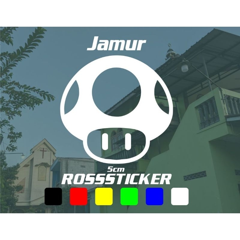 Jual sticker cutting custom kepala jamur, jamur mario bros, super mario ...