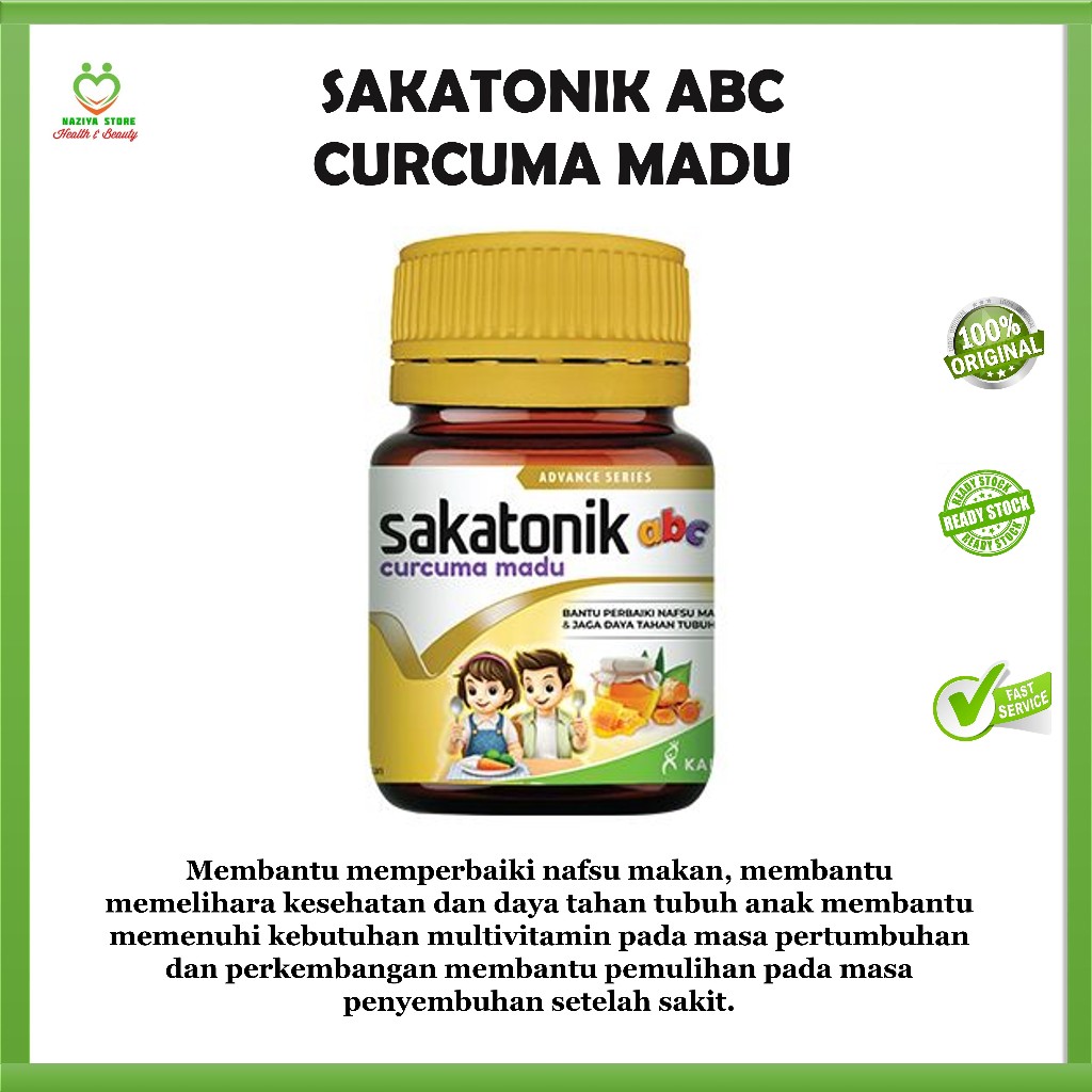Jual SAKATONIK ABC CURCUMA MADU ISI 24 TABLET - Vitamin Penambah Nafsu ...