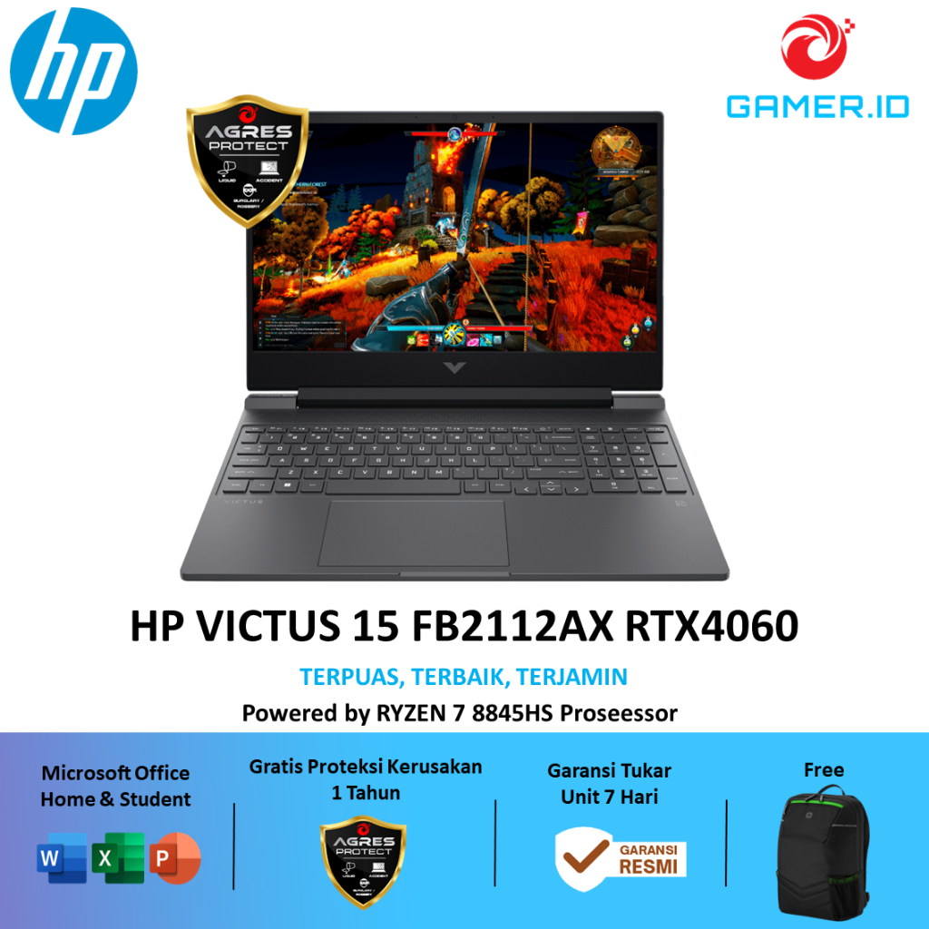 Jual HP VICTUS 15 RYZEN 7 8845HS RTX4060 8GB RAM 16GB 512GB SSD WIN11 ...
